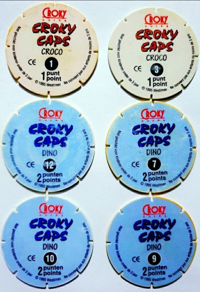 Croco, Dino, Toto Cartoon Tazos - Croky Caps Flippos - 1995 | eBay