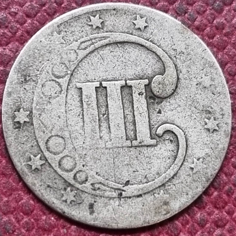 1853 Three Cent Silver Trime 3c Rare Type Coin Circulated #91707 | eBay