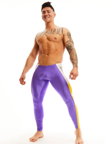 N2N Bodywear Men purple Galaxy nylon Runner tights size L XL | eBay