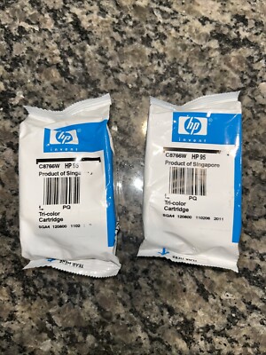 2 HP Genuine OEM 95 tri-color Original Ink Cartridges C8766W -2 Bulk ...