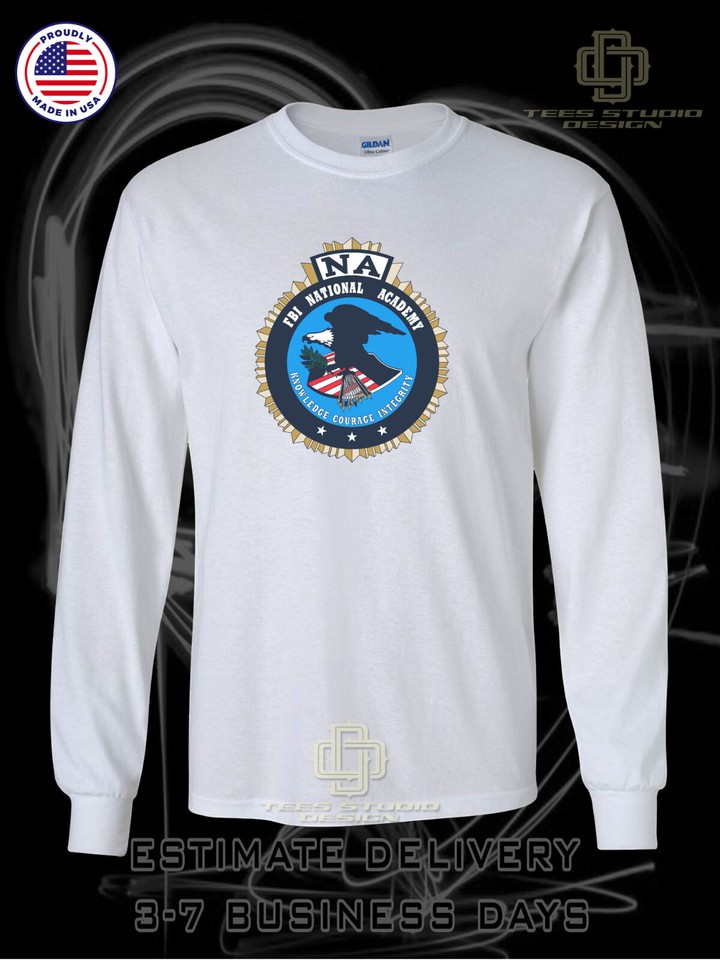 New FBI Academy Quantico Logo Men's T-Shirt American Long Sleeve Dotees ...