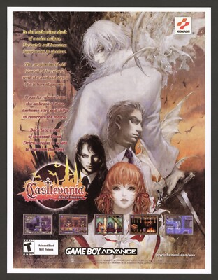 Castlevania Aria of Sorrow GameBoy Advance GBA Game Promo Ad Art Print ...