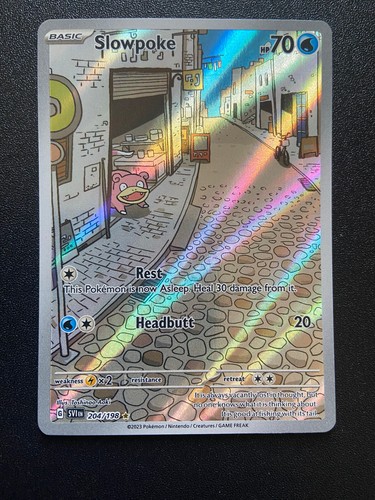 Slowpoke 204/198 Holo Illustration Rare Scarlet Violet Base Set Pokemon ...