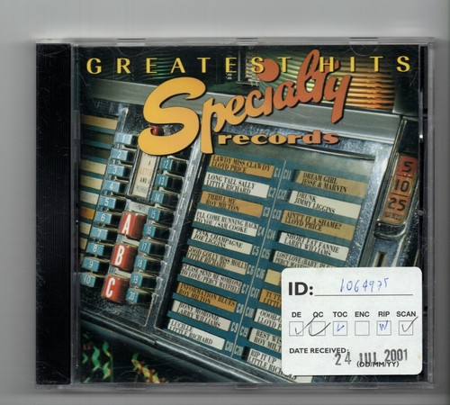 (JP830) Specialty Records, Greatest Hits, 20 tracks various artists ...