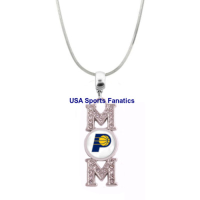 Indiana Pacers MOM Necklace With Rhinestones On A 925 SS Snake Chain 5 ...