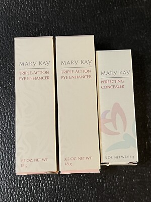 2 Mary Kay Triple-Action Eye Enhancer .65oz 0764 + Perfect Concealer ...