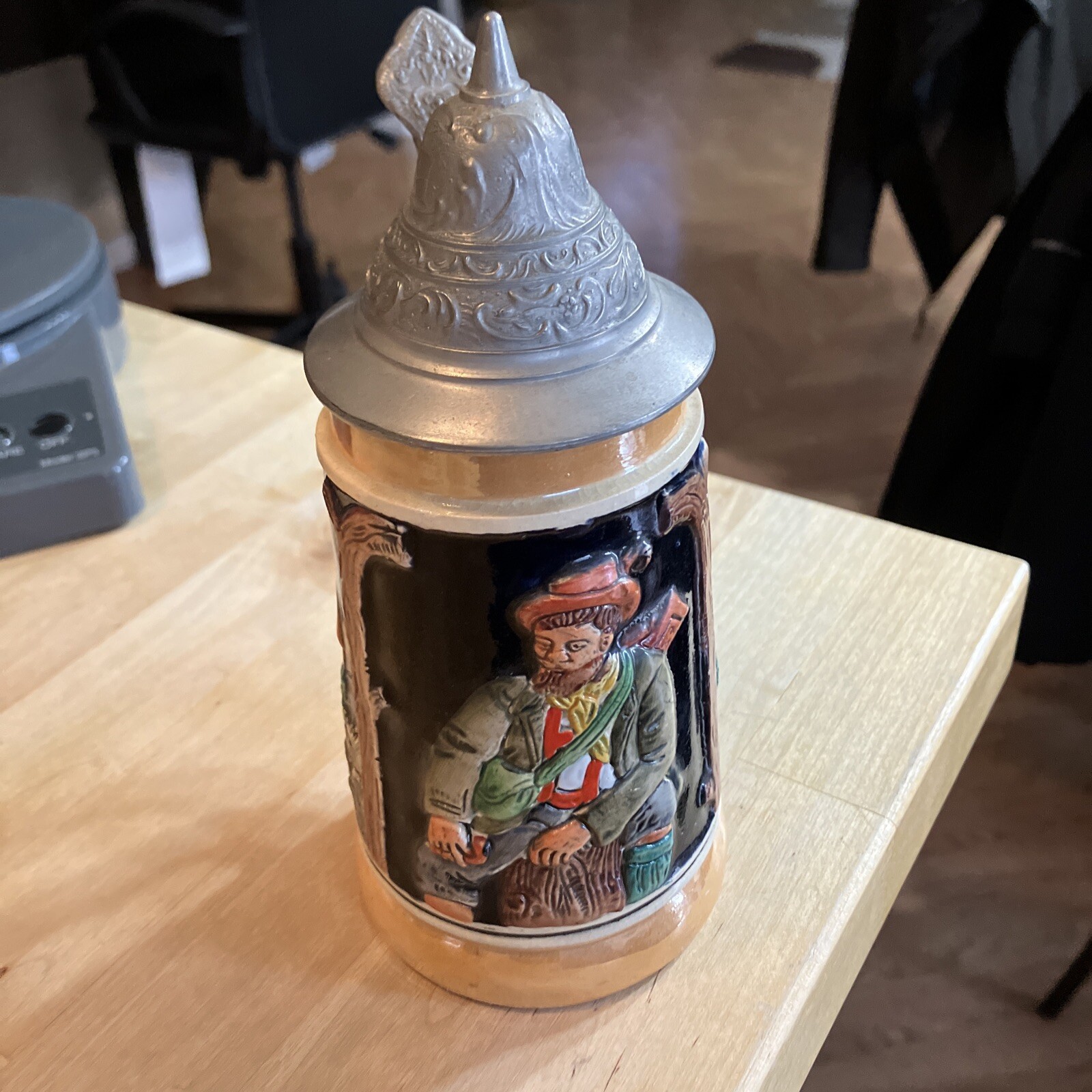 Vintage Ceramic Beer Stein w/ Pewter Lid Made in West Germany DBGM RMS ...