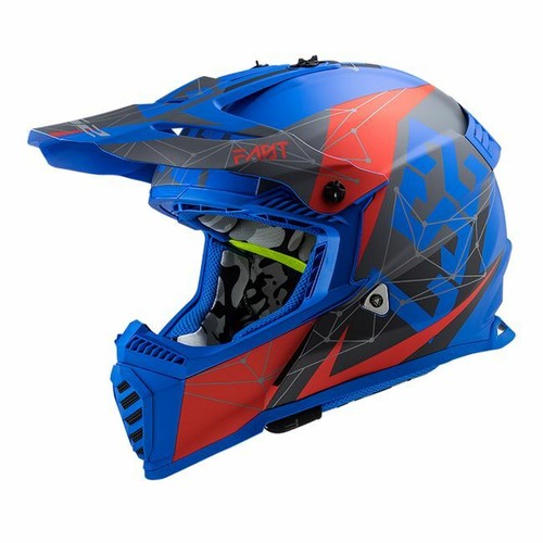L Large LS2 FAST MX Motocross Motorbike Helmet Matt Blue Red | eBay