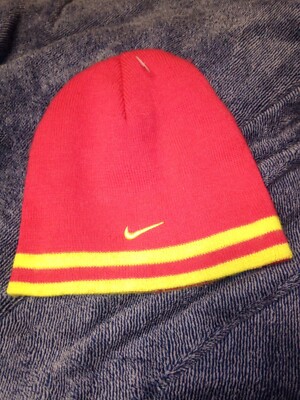 Reversible Red and Yellow Nike Beanie Hat | eBay