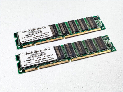 2 x 256 MB SDR DIMM H Memory Spectek Brand 32WHS matched pair Made in ...