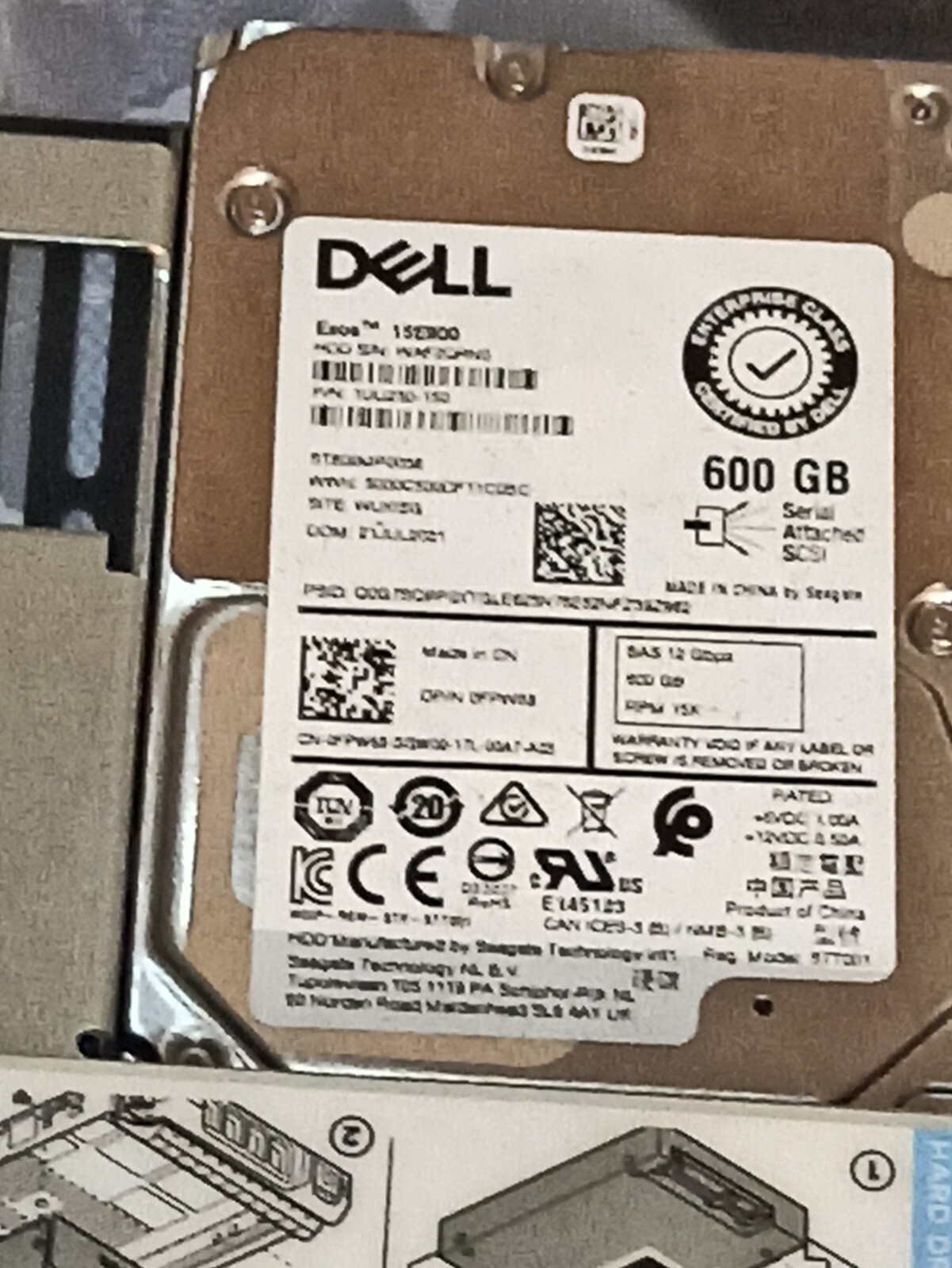 DELL ST600MP0036 0FPW68 600G 15K 2.5 pouces Hot Disque dur Serveur SAS ...