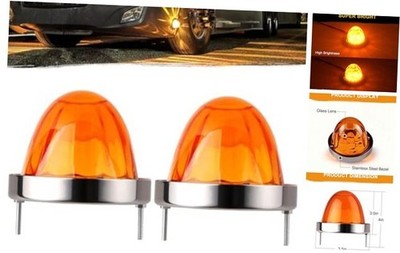 Glass Watermelon LED Lights Amber, 2Pcs Round 18 LED Watermelon Light ...