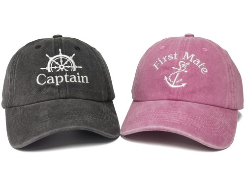 Embroidered Captain First Mate Hats for Men Women, Nautical Marine ...