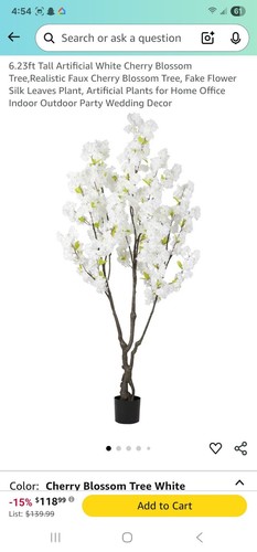 Artificial White Cherry Blossom 6FT 11 Inch Tree | eBay