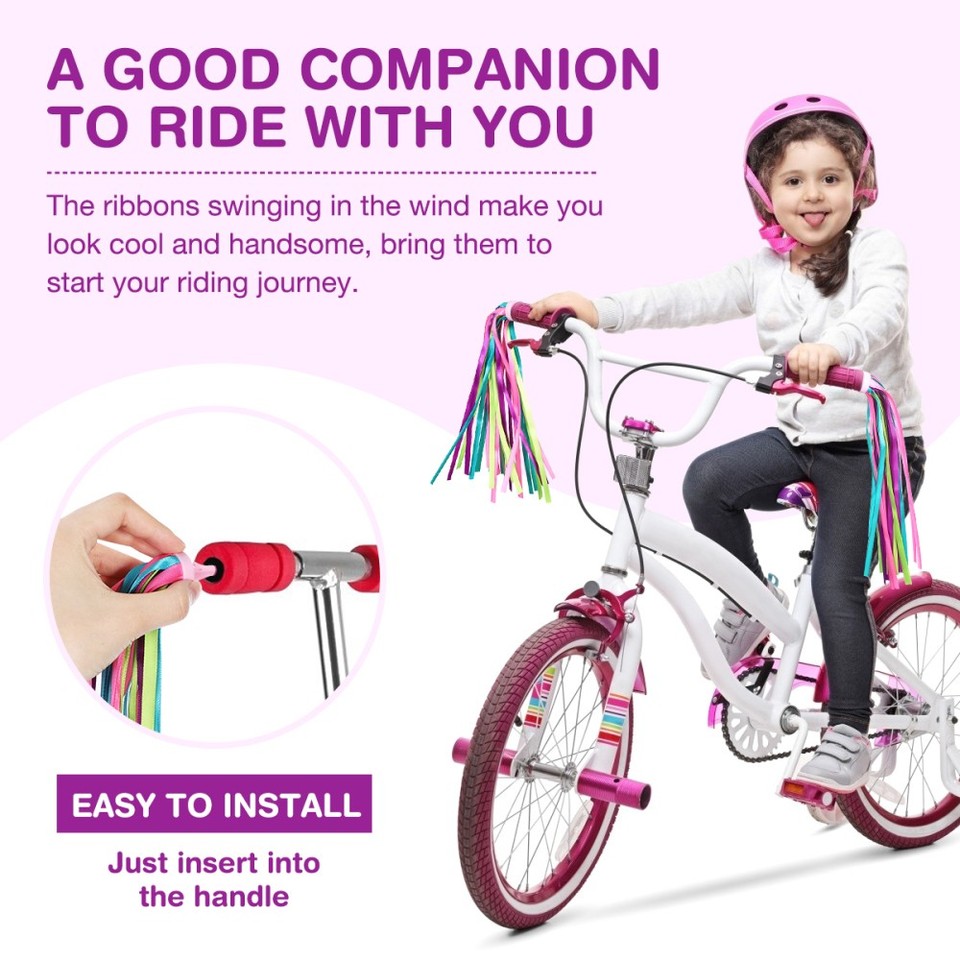 Tassels Ribbons Bike Attachment for Kids Bicycle Streamers Girls | eBay