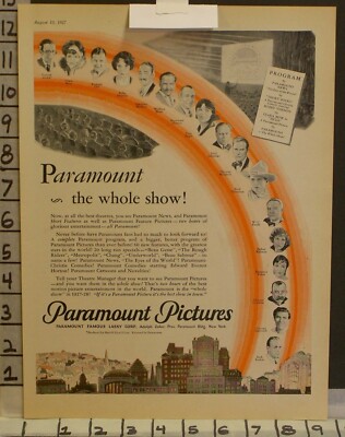1927 PARAMOUNT PICTURES MOVIE FILM THEATRE ACTRESS ACTOR FEATURE ...