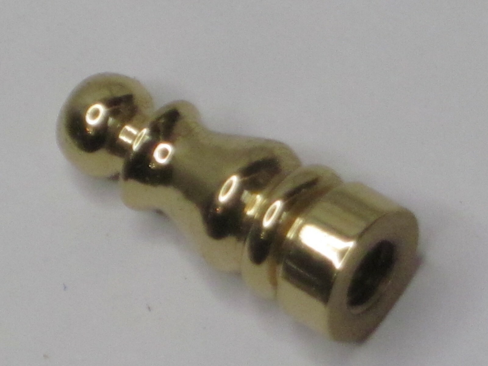 vintage ornate small solid metal lamp light finial part threaded center ...