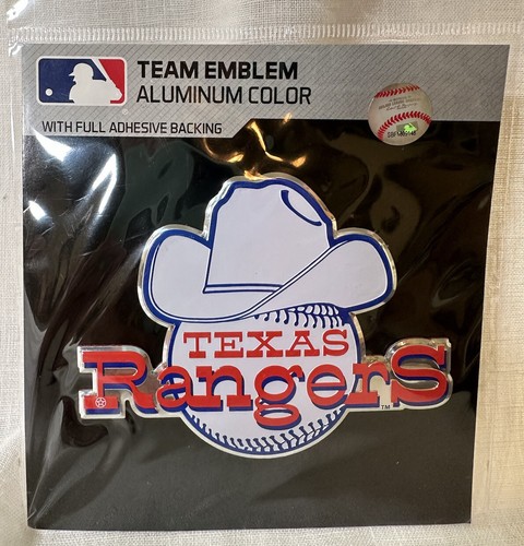 Texas Rangers STICKER Baseball & Rangers MLB Aluminum Metal Retro CAR ...
