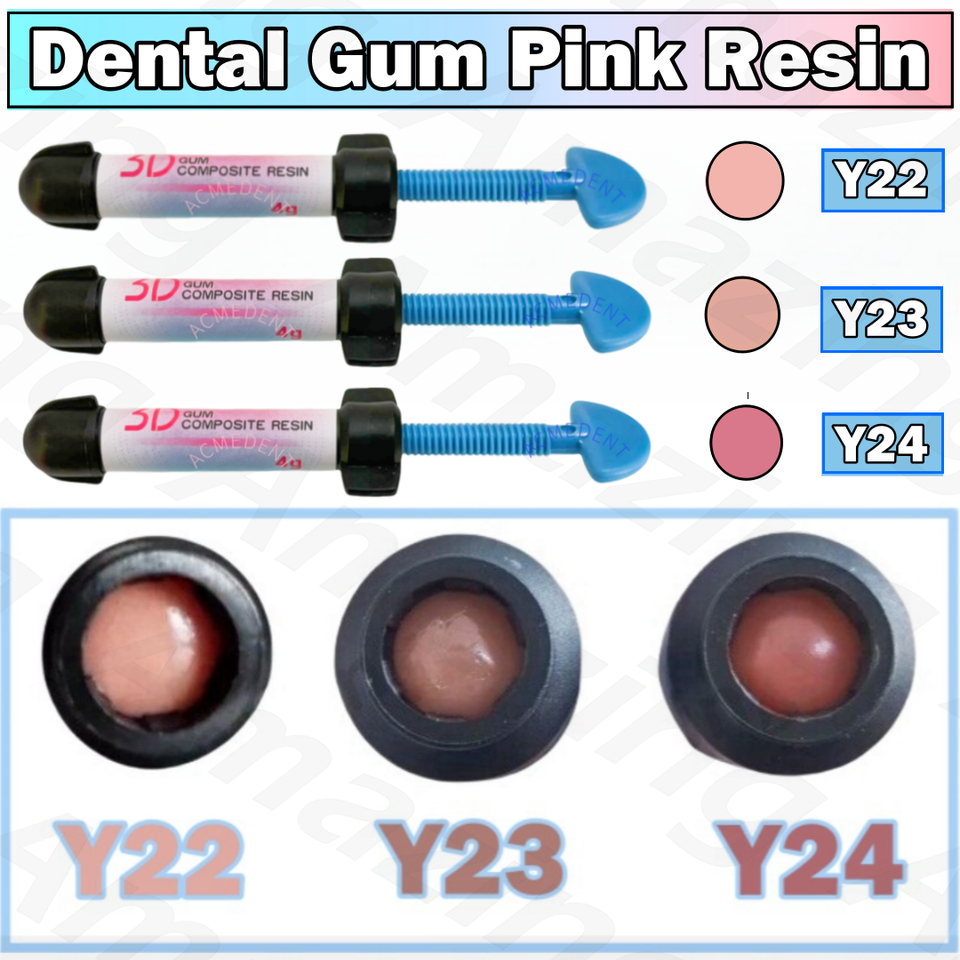 Pink Resin Dental Beauty Gum Composite Syringe Gingiva Recession 3 ...