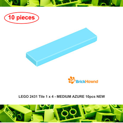 LEGO 2431 Tile 1 x 4 - MEDIUM AZURE 10pcs NEW | eBay
