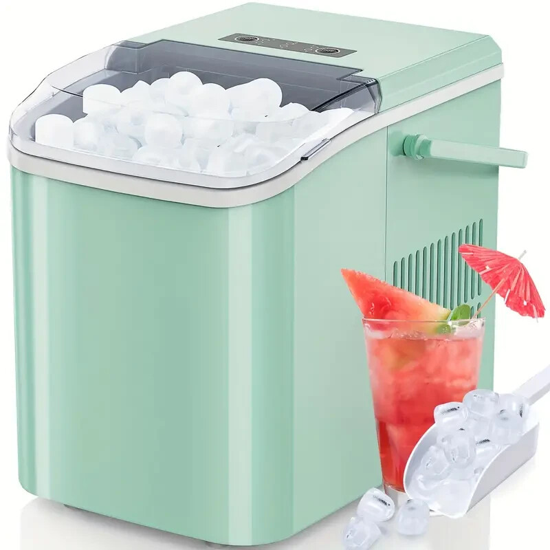Nugget Ice Maker Countertop 26.5Lbs/24H Portable Ice Cube Machine Self ...