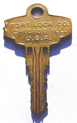 Vintage Key Fort Lock Co Marked "757 2450" Chicago Illinois Appx 1-3/4 ...