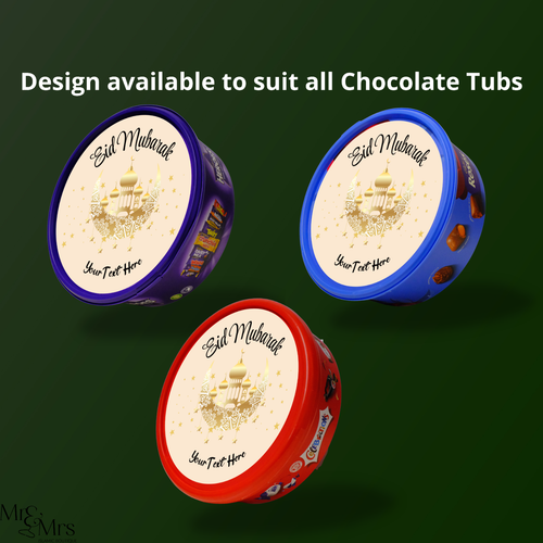 Personalised Glossy Eid Chocolate Tub Label Stickers - Festive Family ...