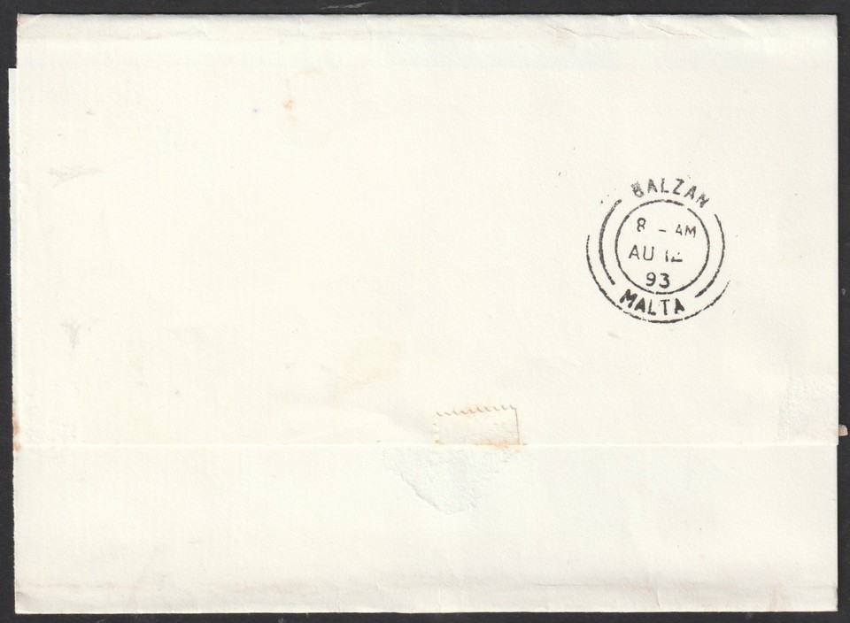 Malta Postal History Wrapper 1993 Parcel Label SANTA VENERA SPO MALTA ...