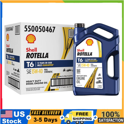 Shell Rotella T6 15W-40 Full Synthetic Motor Oil 1 Gallon x3 – Free ...