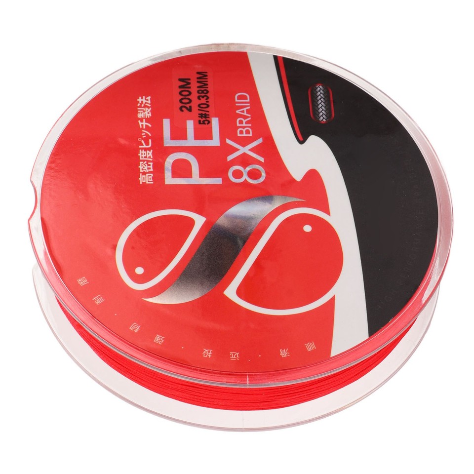 200m Red Colorfast Braided Fishing Wire For High Smoothness PE Fly ...