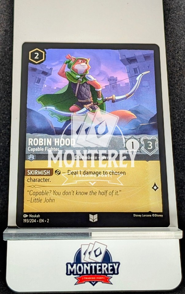 ROBIN HOOD Capable Fighter NM-MINT Disney Lorcana TCG non holo 193/204 ...
