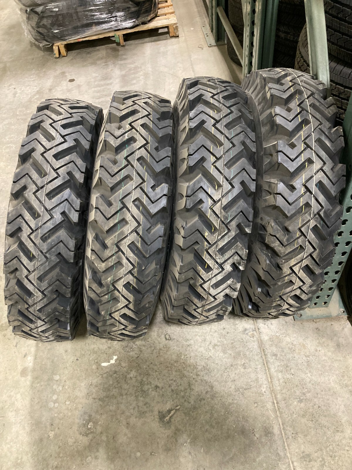 4 skid-steer snow tires replaces 10x16.5 & 12x16.5 8 on 8 Deestone 12 ...