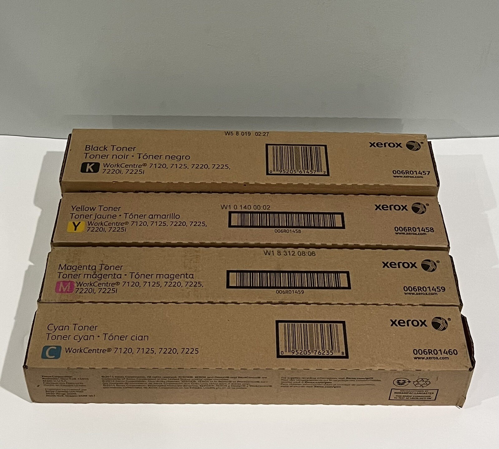 Xerox WorkCentre 7225 7120 006R01457 006R01458 006R01459 06R01460 Toner ...