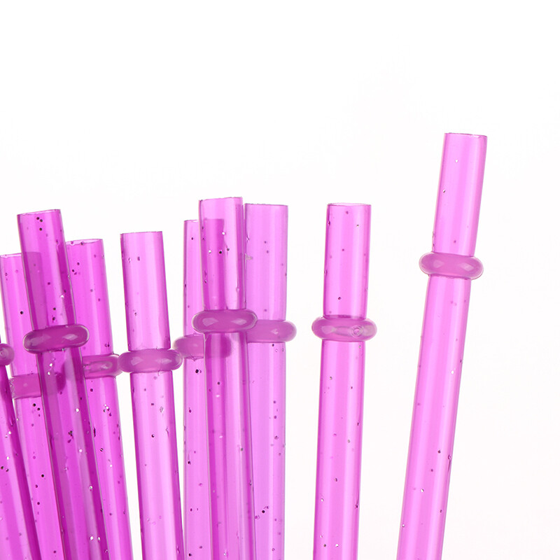10Pcs Reusable Plastic Straws Glitter Drinking Straws 23cm Clear ...