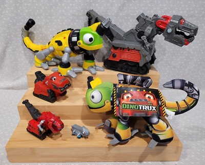DinoTrux Battle Armor Ty Rux Revvit Reptool Ace Wrench Dinosaur Vehicle ...
