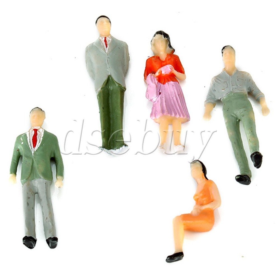 100Pcs 1:50 Scale O Gauge Hand Painted Layout Model People Figure | eBay