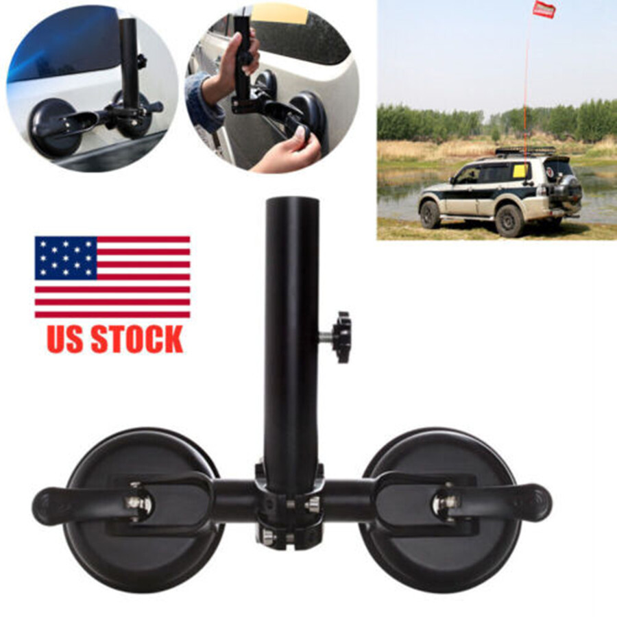 ATV Off-road Car Metal Flag Pole Mount Bracket Adjustable Sucker ...