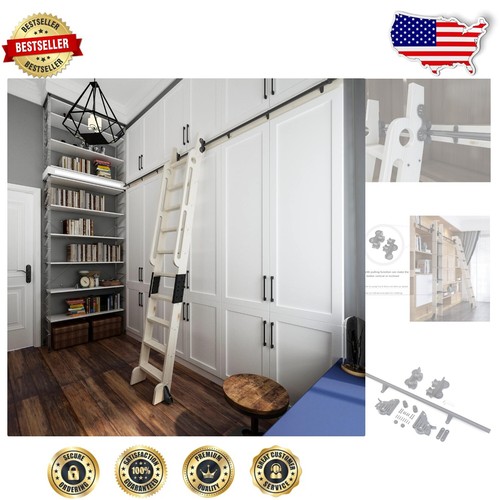 Heavy-Duty 4FT Sliding Ladder Hardware with Adjustable Floor Wheels ...