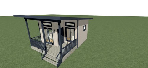 Tiny House Plans 228 square feet with front porch deck. | eBay