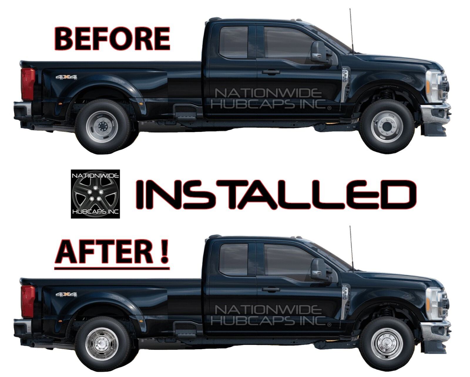 2005-2024 FORD F350 SD 17" Dually Steel Wheel Simulators Dual Rim ...