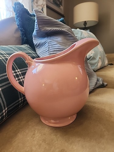 NICE!! PINK 8" WATER JUG Taylor Smith Taylor TS&T LURAY POTTERY PASTELS ...
