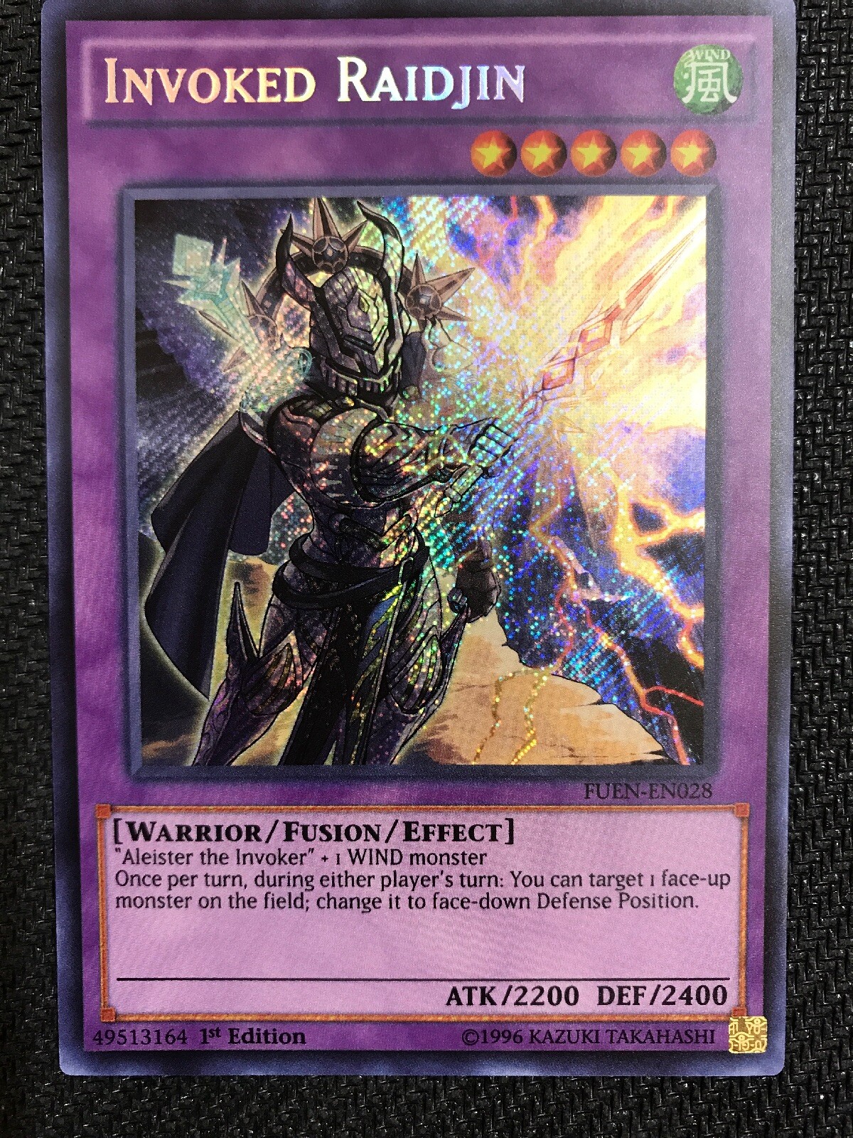 YuGiOh - Invoked Raidjin - FUEN-EN028 - Secret Rare 1st Edition Near ...