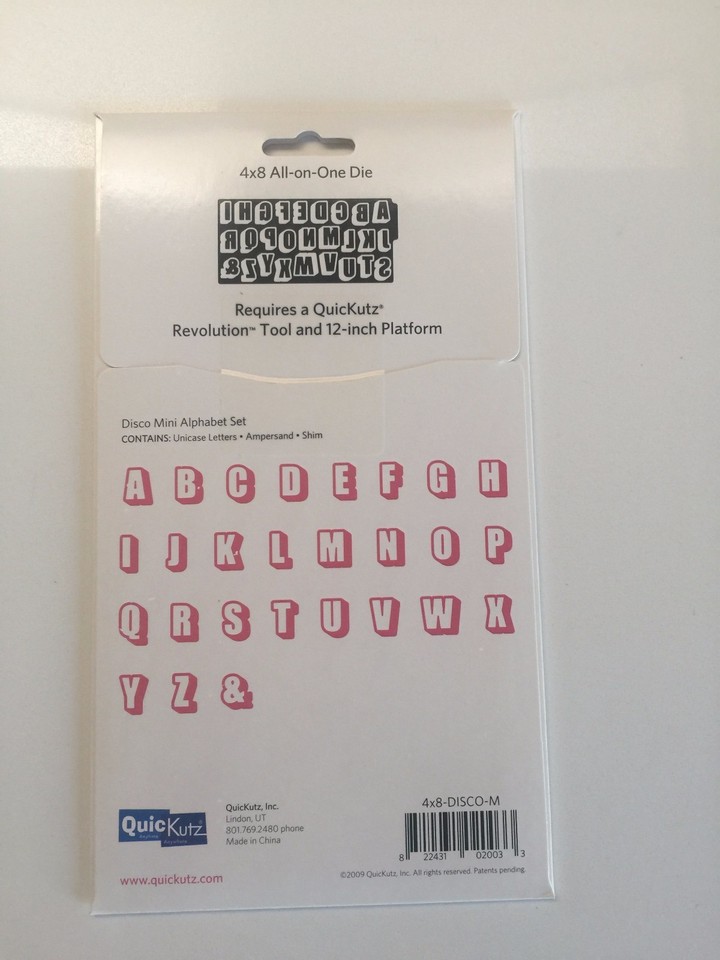 Quickutz 4x8 DISCO-M Disco 4 X 8 Mini Alphabet Set | eBay