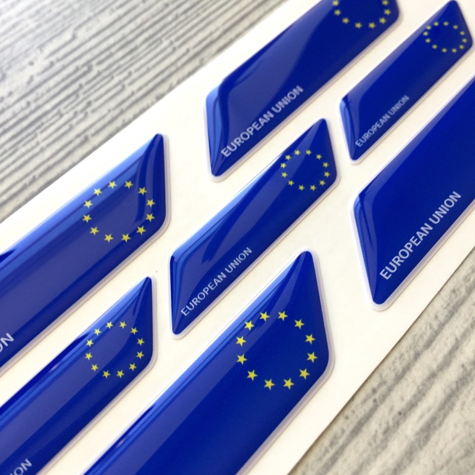 EU European Union flag 3d domed emblem decal sticker car tuning | eBay