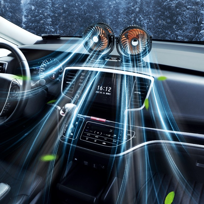 5V 12V 24V Mini Dual for Head Car USB Fan Low Noise For Air Vent ...