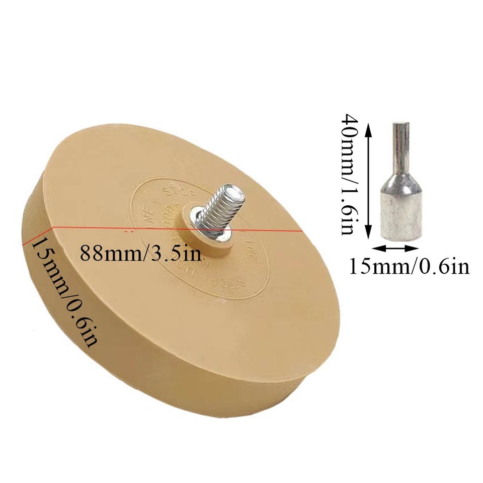 88mm Pneumatic Glue Removal Disc Rubber Eraser Caramel Wheel Free Drill ...