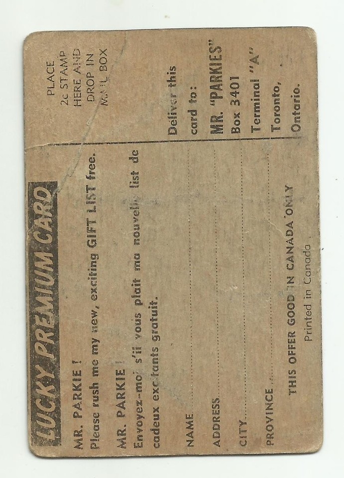 1954-55 PARKHURST #54 JOE KLUKAY LUCKY PREMIUM CARD LOW GRADE | eBay
