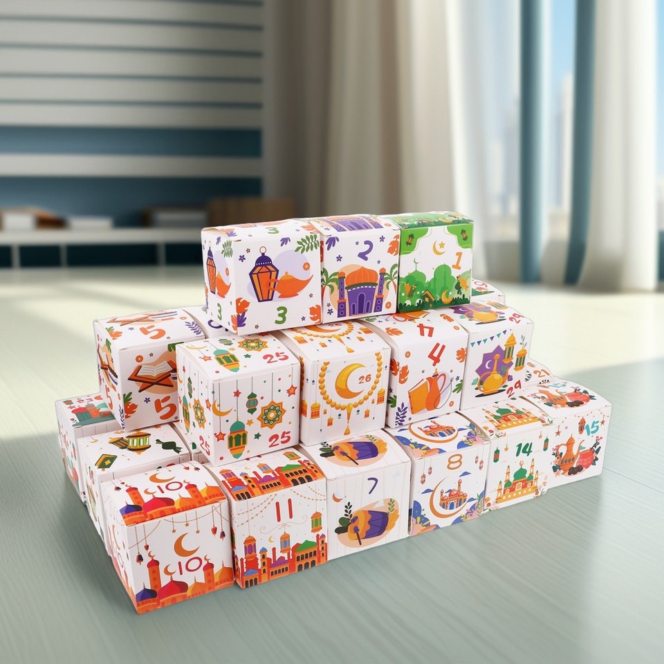 1 Set Festive Ramadan Countdown Organizer With Empty Advent Calendar ...