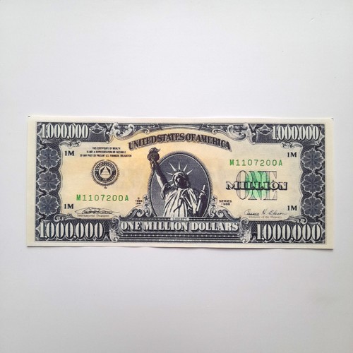 1000000 Million US Dollars 1988 United States Joke Banknote | eBay