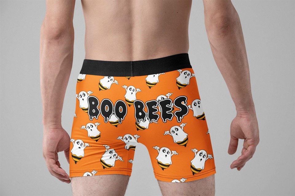 Halloween Boo Bees Underwear Adult Boxer Briefs Ghost Fun Novelty ...